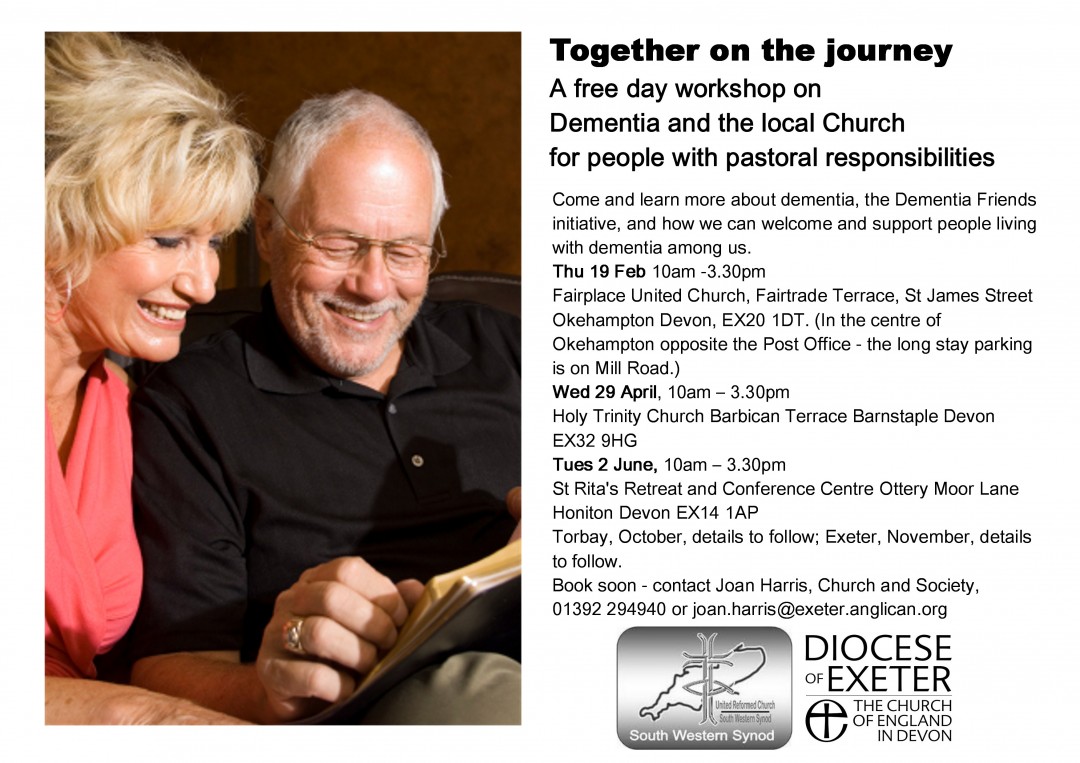 Dementia Workshops Poster - Diocese of Exeter