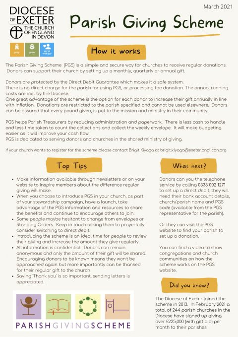 Parish Giving Scheme | Diocese of Exeter